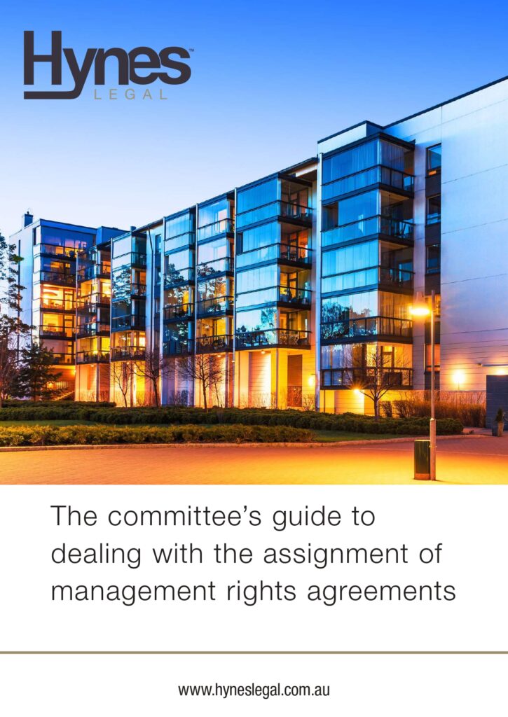 HYNES Committee Guide to Dealing with the Assignment of Management ...